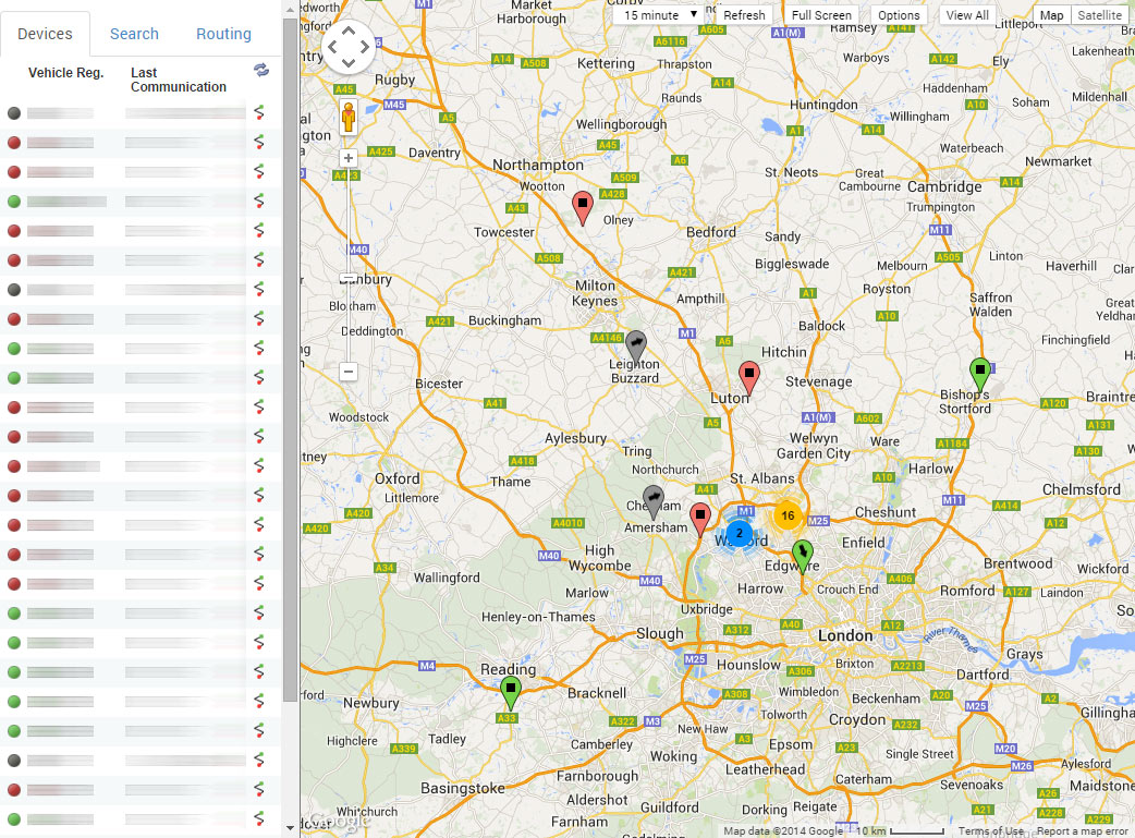 Real-time Vehicle Tracking - Falcon Features - Falcon